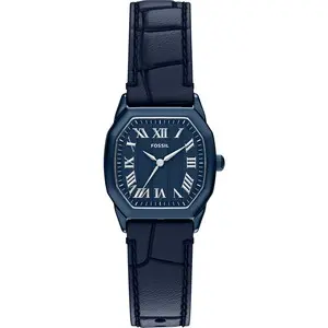 Fossil Harlow Octagonal Case Strap Watch - Navy