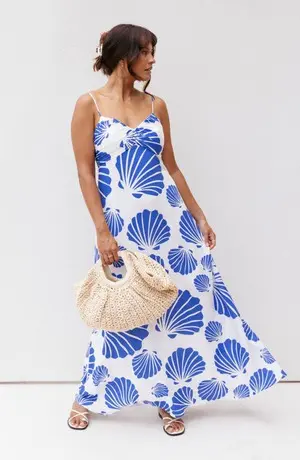 PETAL & PUP Tyla Shell Print Maxi Dress