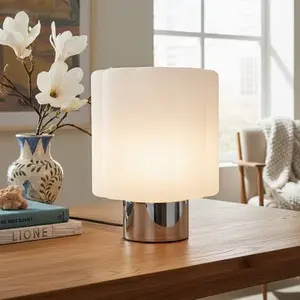 BRIGHTECH Addison 9" Matte Glass Integrated Led Table Lamp With Sliding Dimmer