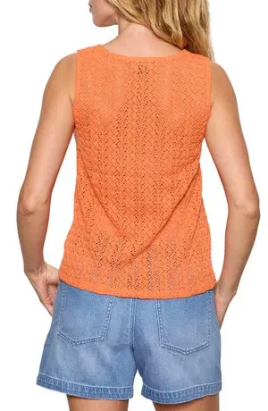Sanctuary No Rush Front Button Sweater Vest - Hibiscus Orange