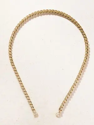 MARLA AARON Marla Aaron Rolling Curb 14-Karat Gold Chain Necklace