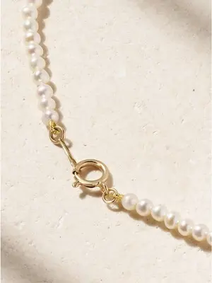 Mizuki 14-karat Gold, Pearl And Diamond Necklace
