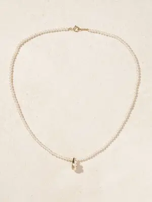 Mizuki 14-karat Gold, Pearl And Diamond Necklace