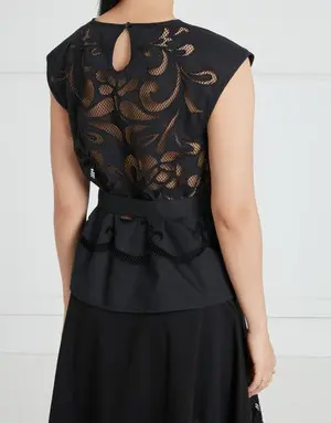 TEMPERLEY LONDON Sleeveless Broderie Anglaise Top With Optional Belt