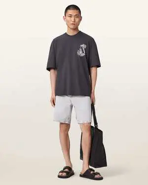 Allsaints Raw Edge Hem Shorts For Men