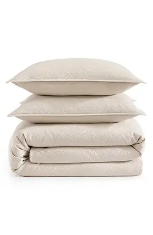 Tommy Hilfiger Monogram Matelassé Comforter & Pillow Shams Set - Beige