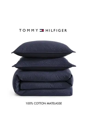 Tommy Hilfiger Monogram Matelassé Comforter & Pillow Shams Set - Navy
