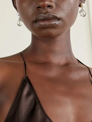 Completedworks Crystal And Pearl Drop Earrings