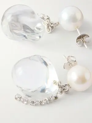 Completedworks Crystal And Pearl Drop Earrings