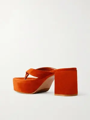 GIANVITO ROSSI Suede Platform Thong Sandals