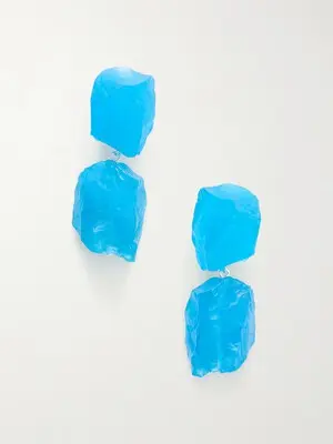 Completedworks Silver-plated And Resin Drop Earrings - Blue