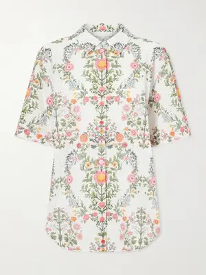 Borgo De Nor Akari Printed Broderie Anglaise Cotton Shirt - Multi