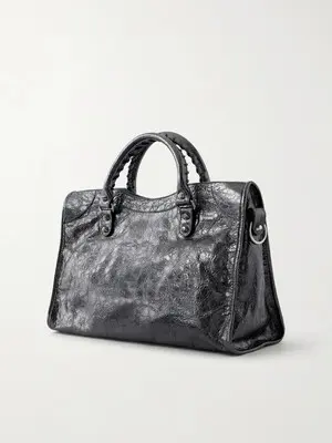 Balenciaga Le City Medium Leather Shoulder Bag - Gray