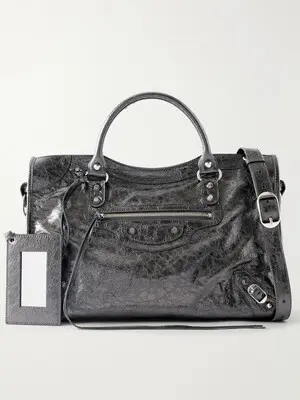 Balenciaga Le City Medium Leather Shoulder Bag - Gray