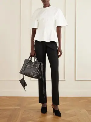 Balenciaga Le City Medium Leather Shoulder Bag - Gray