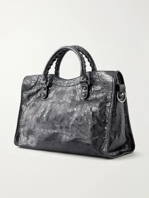 Balenciaga Le City Medium Leather Shoulder Bag - Gray
