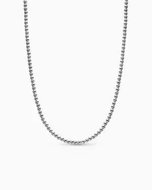David Yurman Sterling Silver Bead Necklace - All Sterling Silver