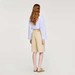 Sandro Cotton Bermuda Shorts With Flower Applique