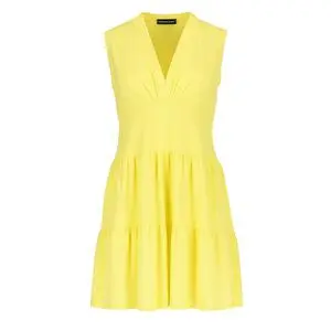 CONQUISTA Sleeveless V-neck Jersey Dress - Yellow