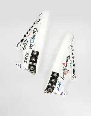 Dolce & Gabbana Printed Calfskin Portofino Sneakers