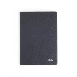 ROYCE NEW YORK Executive Pebble Grain Leather A5 Journal - Blue