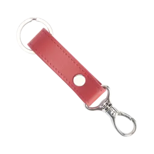 ROYCE NEW YORK Leather Valet Snap Key Chain With -tone Hardware - Red