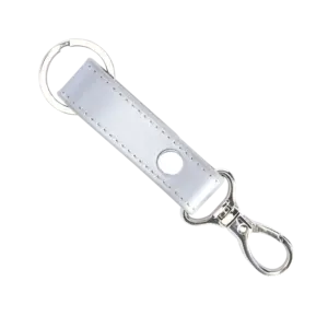 ROYCE NEW YORK ROYCE New York Leather Valet Snap Key Chain With Silver-Tone Hardware Silver
