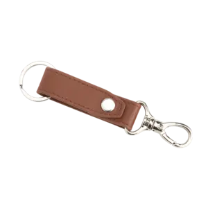 ROYCE NEW YORK ROYCE New York Leather Valet Snap Key Chain With Silver-Tone Hardware Tan