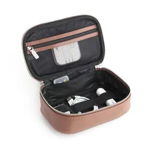 ROYCE NEW YORK Tech Accessory Cord Organizer Case - Tan