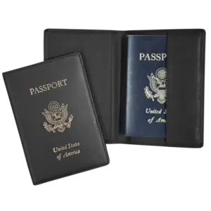 ROYCE NEW YORK RFID Blocking Passport Holder With US Seal Black