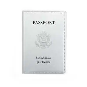 ROYCE NEW YORK RFID Blocking Passport Holder With US Seal Silver