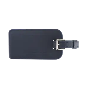 ROYCE NEW YORK Signature Full Grain Leather Luggage Tag With Tone Hardware - Blue