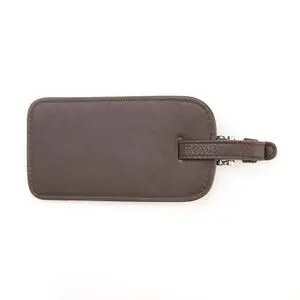 ROYCE NEW YORK Signature Full Grain Leather Luggage Tag With Tone Hardware - Coco