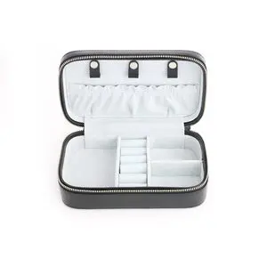 ROYCE NEW YORK Zippered Travel Jewelry Case - Black