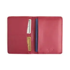 ROYCE NEW YORK Airtag Trackable Passport Wallet Rfid Blocking - Red