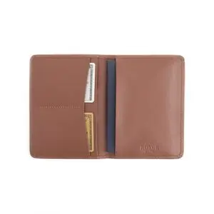 ROYCE NEW YORK Airtag Trackable Passport Wallet Rfid Blocking - Tan