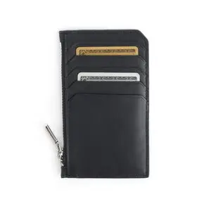 ROYCE NEW YORK Zippered Credit Card Wallet - Black
