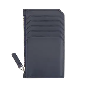 ROYCE NEW YORK Zippered Credit Card Wallet - Blue