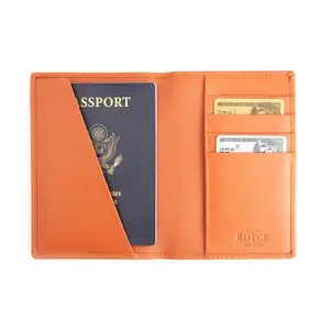 ROYCE NEW YORK Rfid Blocking Passport Travel Organizer - Orange