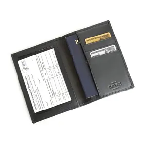 ROYCE NEW YORK RFID Blocking Passport Cover With Card Slots Black