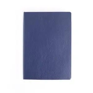 ROYCE NEW YORK Soft Bound Pebble Grain A5 Journal With Gilded Edges And Satin Bookmark - Blue