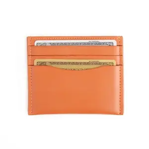 ROYCE NEW YORK Rfid Blocking Slim Card Holder Wallet - Orange