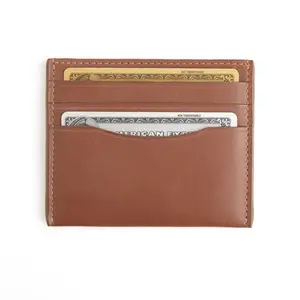 ROYCE NEW YORK Rfid Blocking Slim Card Holder Wallet - Tan