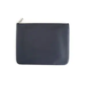 ROYCE NEW YORK Leather Zippered Organizer Pouch - Blue