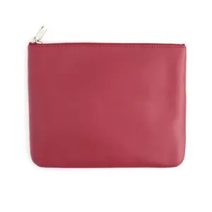 ROYCE NEW YORK Leather Zippered Organizer Pouch - Red