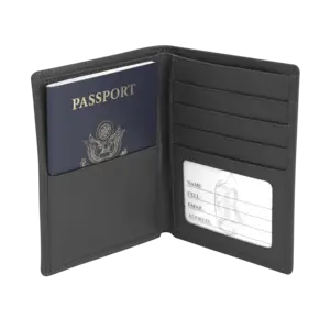 ROYCE NEW YORK Rfid Blocking Passport Travel Wallet - Black