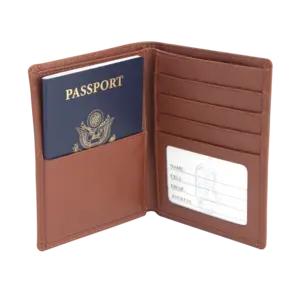 ROYCE NEW YORK Rfid Blocking Passport Travel Wallet - Tan