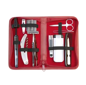 ROYCE NEW YORK Travel Grooming Manicure Kit - Red