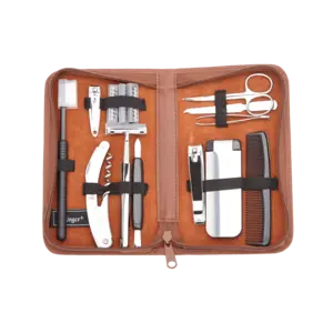 ROYCE NEW YORK Travel Grooming Manicure Kit - Tan
