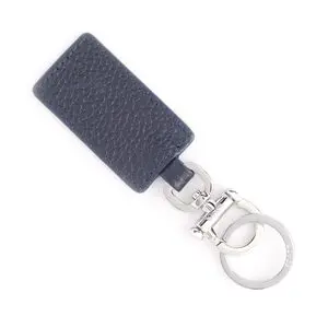 ROYCE NEW YORK ROYCE New York Leather Key Organizer With Silver Tone Hardware Blue-pebble